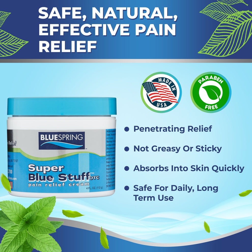 Super Blue Stuff Natural Pain Relief No Side Effects OTC 4-oz. jar ...